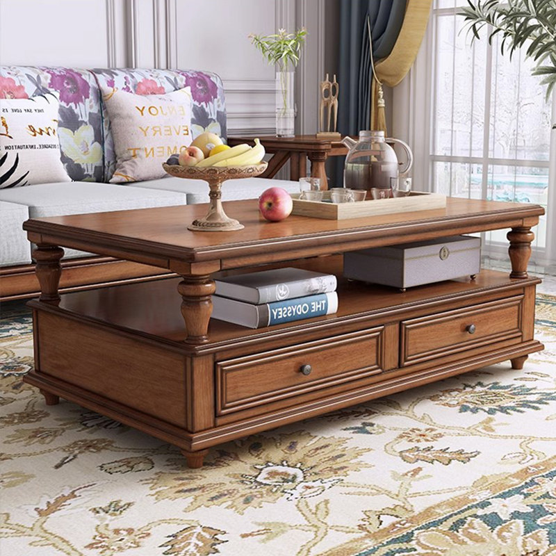 Romero American Country Solid Wood Coffee Table Solid Wood Coffee Table | Wayfair
